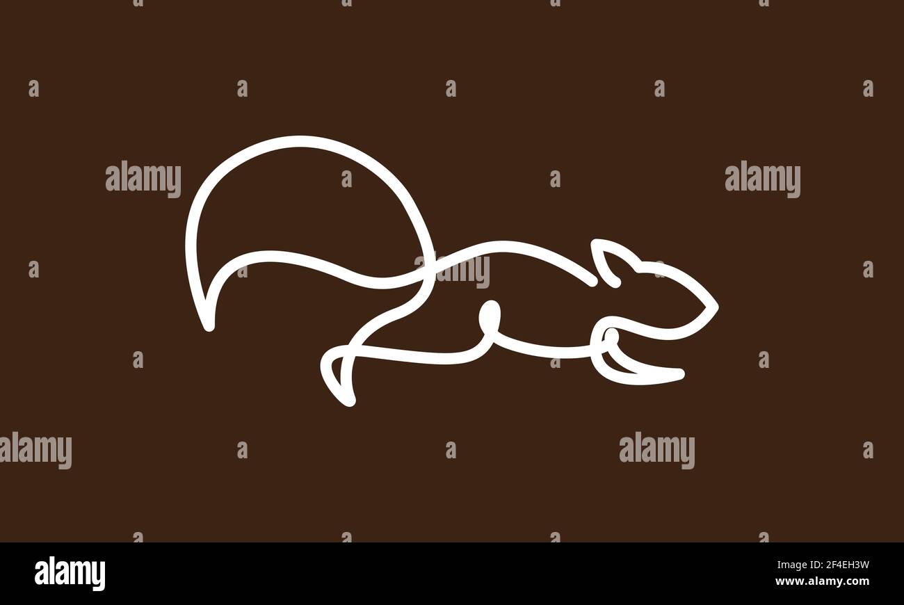 Linien Tier Eichhörnchen springen Logo Vektor Symbol Symbol Design ...
