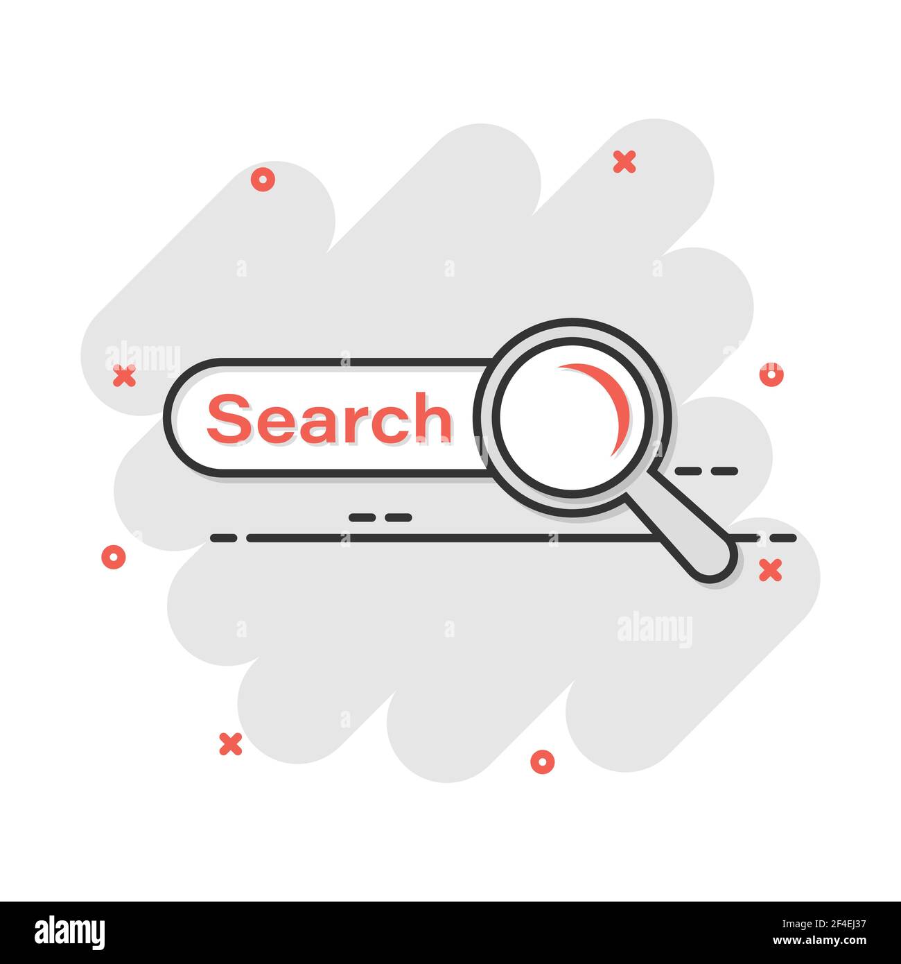 Vektor cartoon Suche bar ui-Symbol im Comic-stil. Suche Formular auf ...