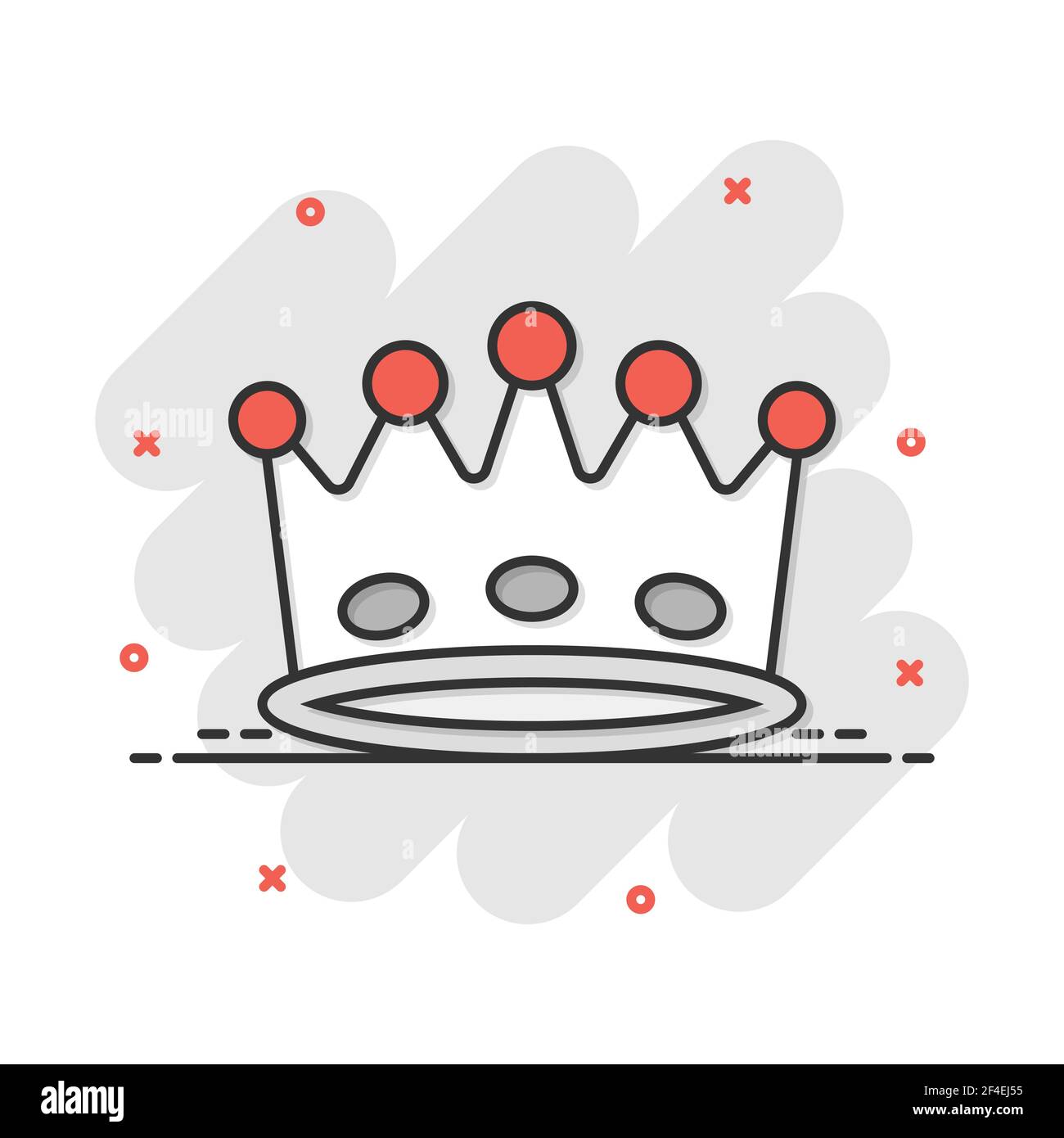 Vektor cartoon Krone Diadem-Symbol im Comic-stil. Royalty Krone ...