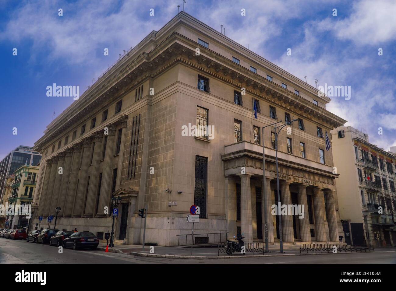Thessaloniki, Griechenland die Fassade der Bank of Greece. Außenansicht ...