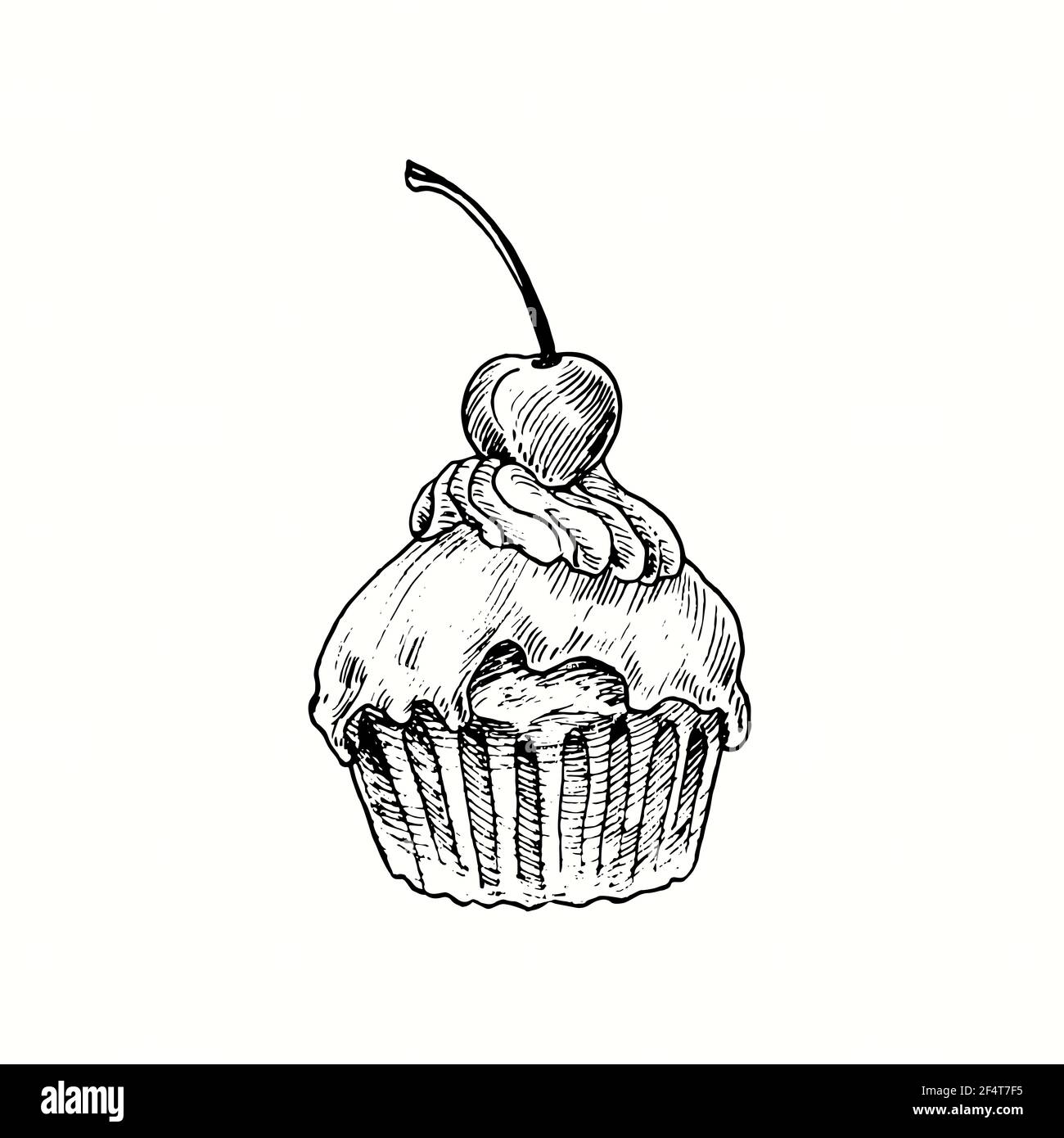 Silhouette muffin cherry icon -Fotos und -Bildmaterial in hoher ...