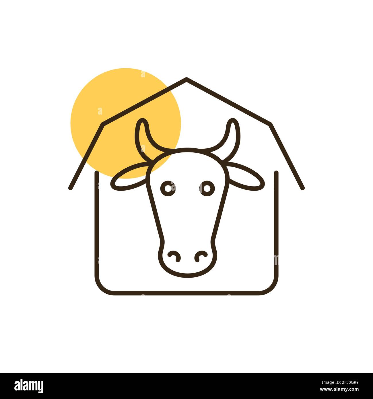 Kuhstall-Symbol. Tierschild am Bauernhof. Graph Symbol für Ihre Website ...
