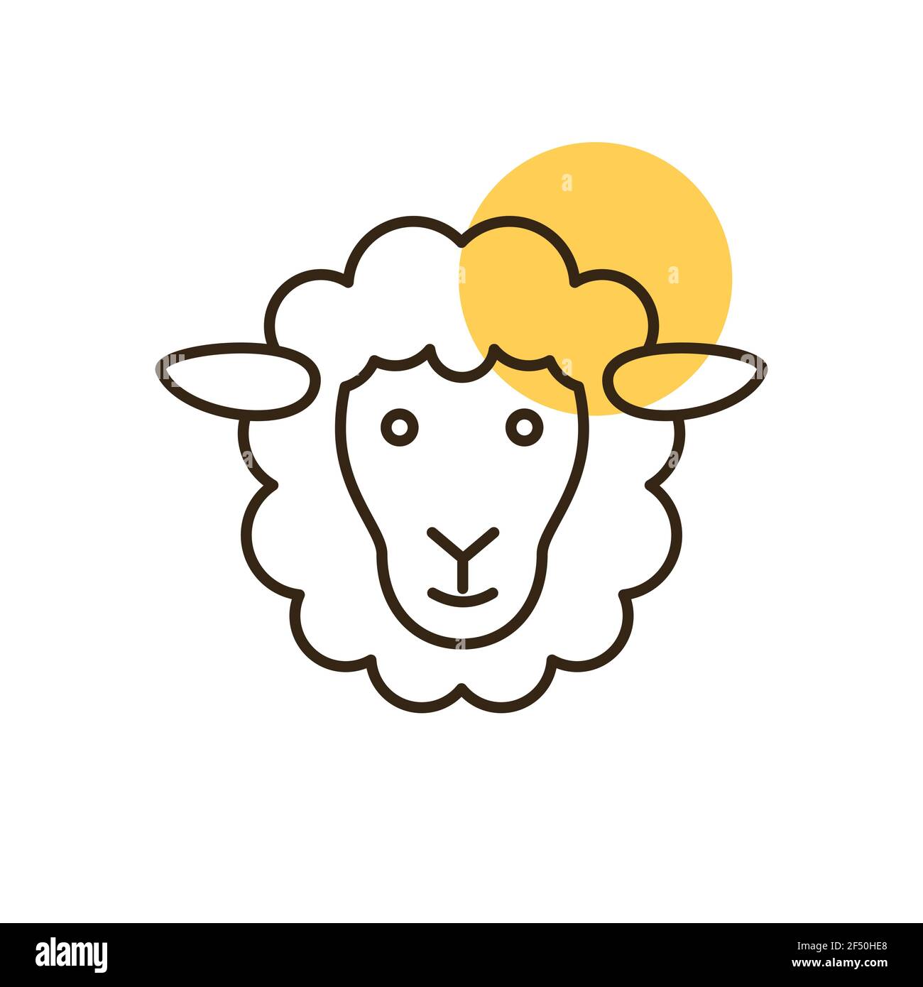 Schaf-Symbol. Tierkopf. Schild „Farm“. Graph Symbol für Ihre Website ...