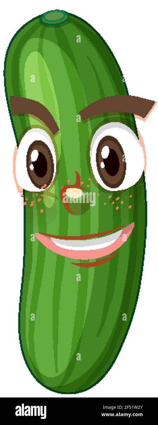 Gurke Cartoon-Figur mit Gesichtsausdruck Illustration Stock ...