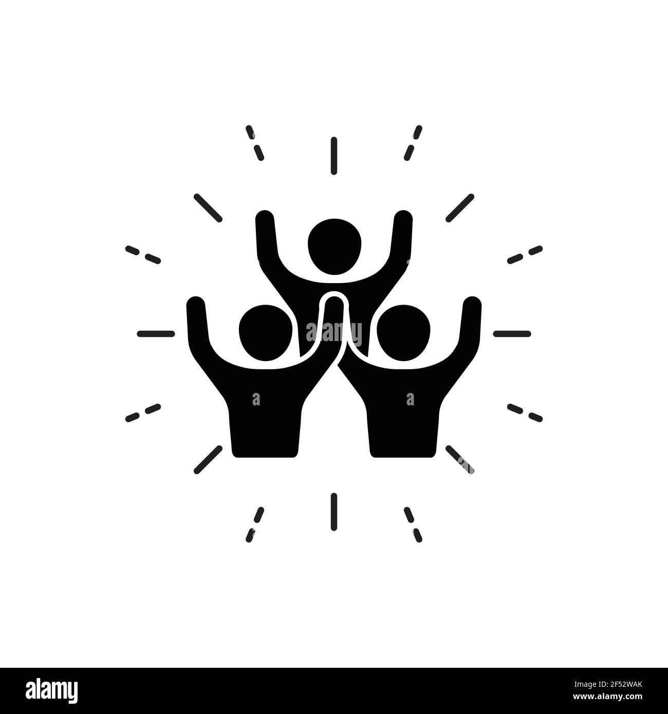 Gruppe glücklich Menschen Symbol Vektor Freude Ausdruck Gefühl, Party ...