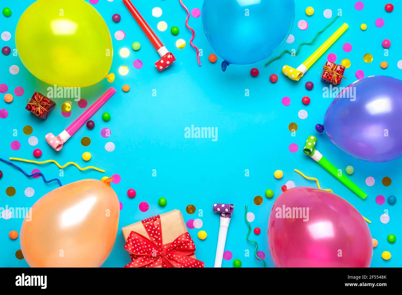 Party Invitation Frame Balloons Color Stockfotos und -bilder Kaufen - Alamy