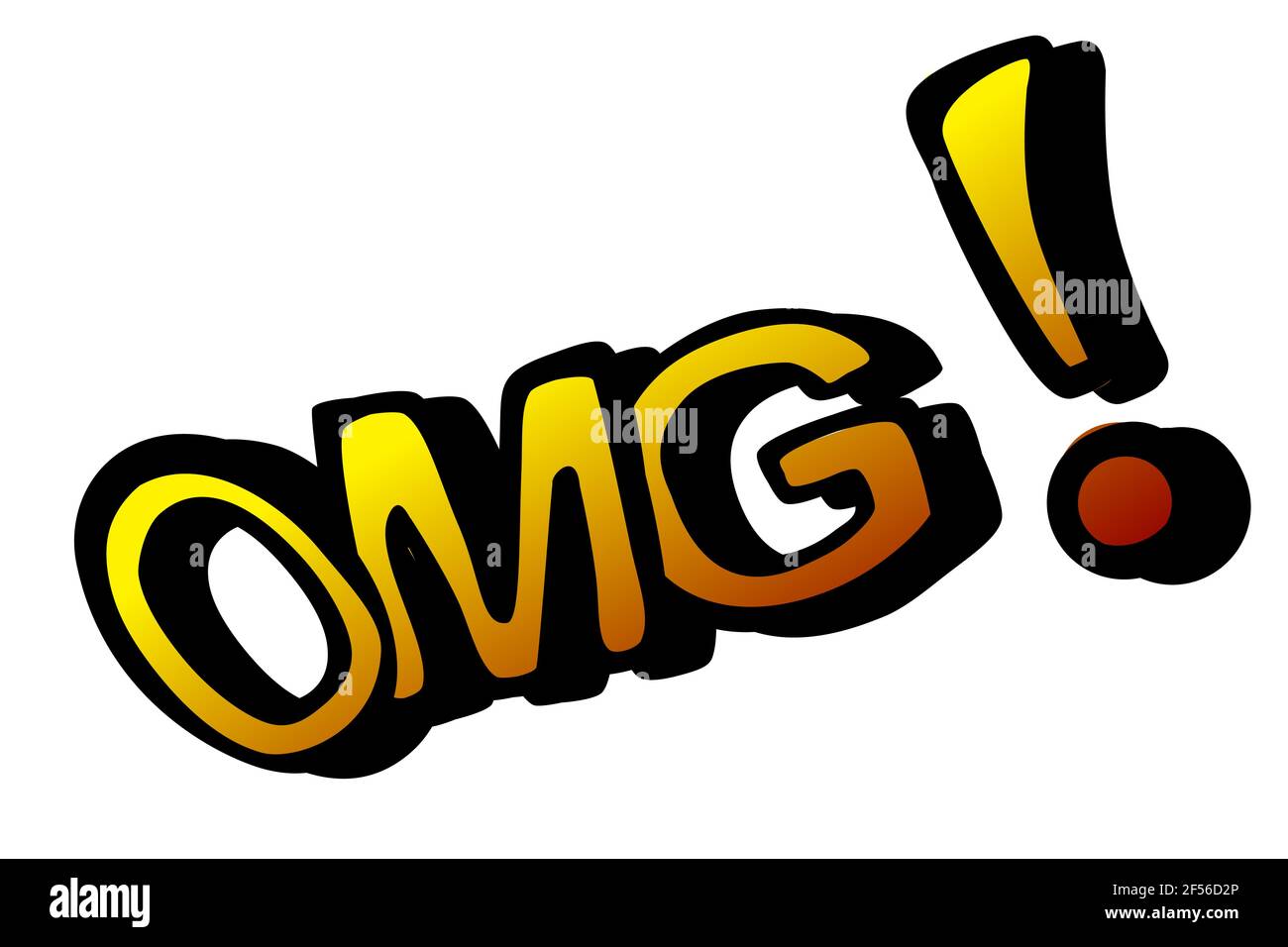 Überraschung Cartoon Ausdruck, OMG, Oh mein Gott, Gradient Gelb ...