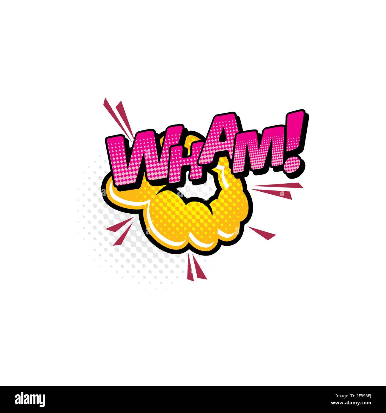 Wham Comics Pop Art Halbton Cartoon Blase Symbol Stock-Vektorgrafik - Alamy