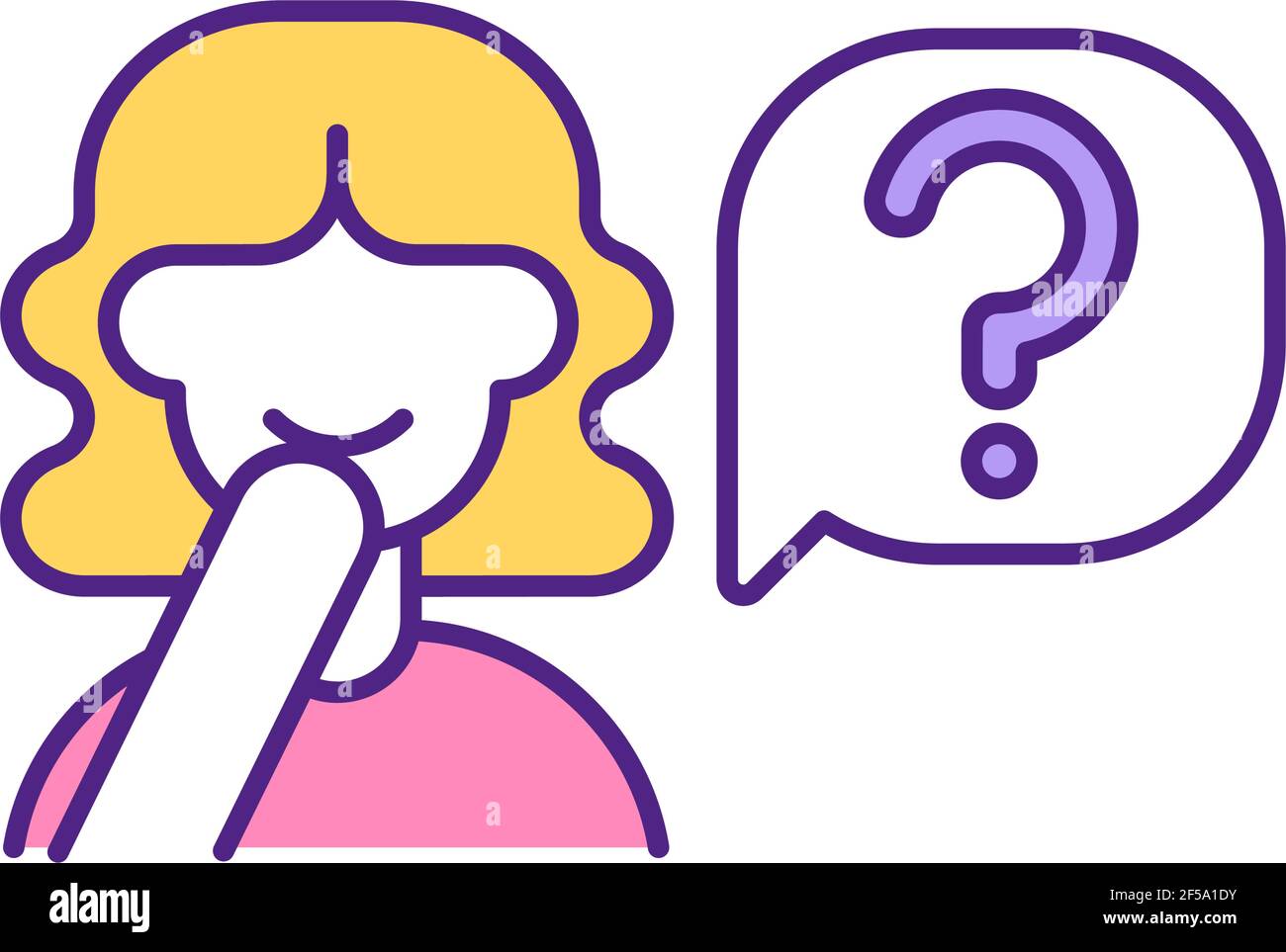 Tricky junge blonde Frau RGB-Farbe Symbol Stock-Vektorgrafik - Alamy