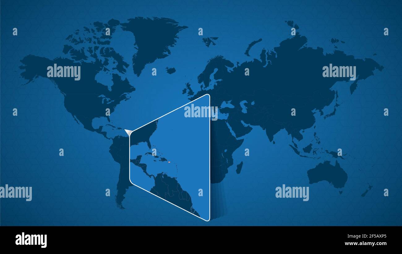 Detaillierte Weltkarte mit vergrößerter Karte von Puerto Rico und den ...