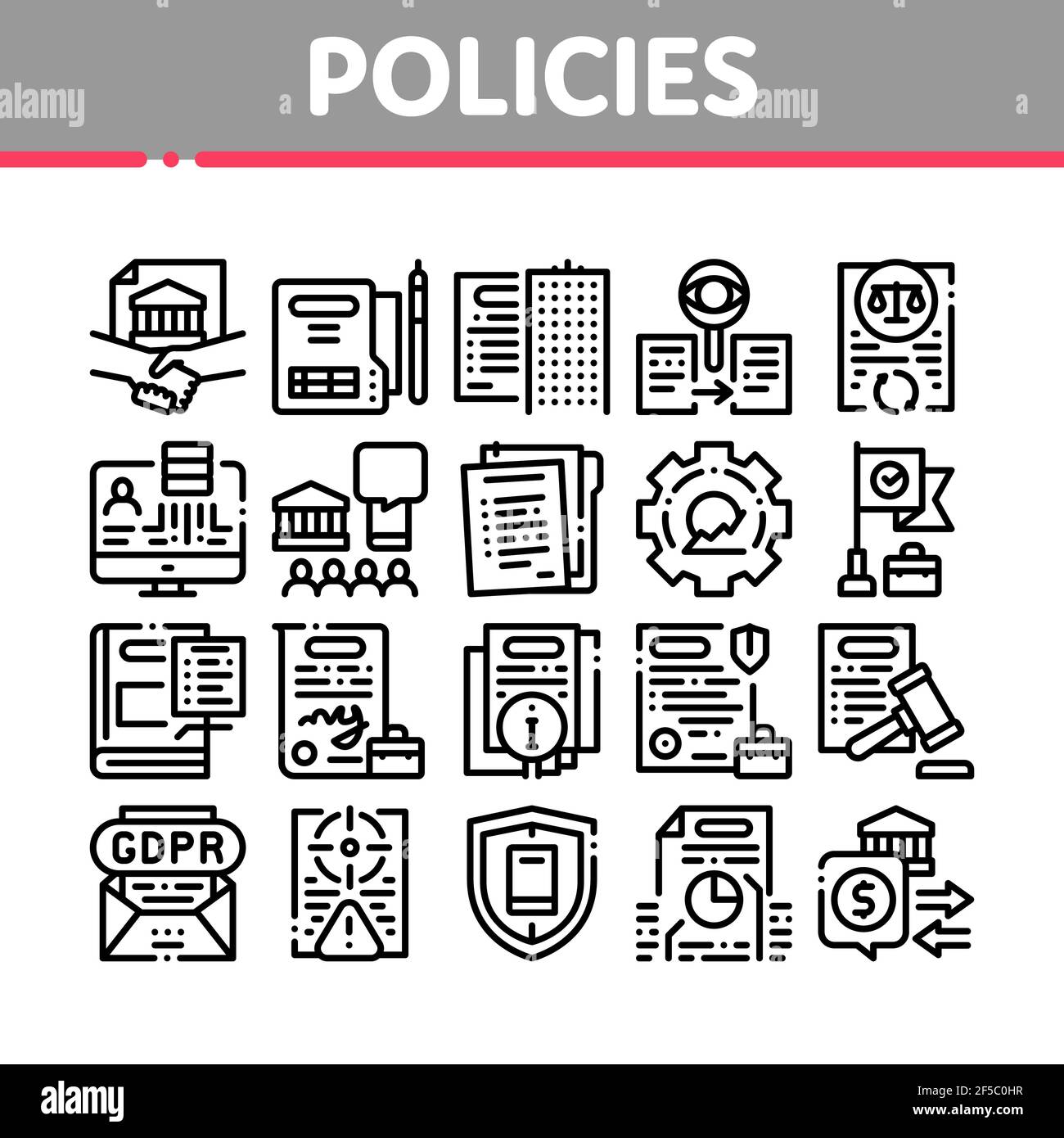 Gdpr icons vektor Stock-Vektorgrafiken kaufen - Alamy