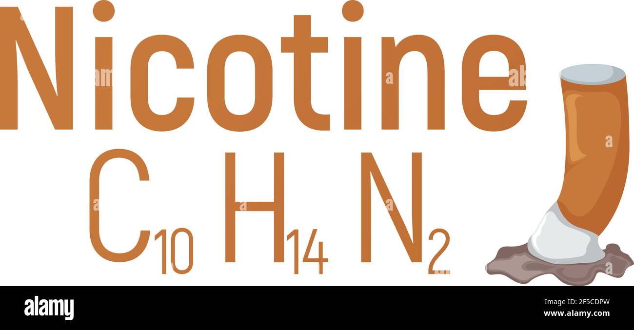 Nikotin Konzept chemische Formel Icon Label, Text Schriftart Vektor ...
