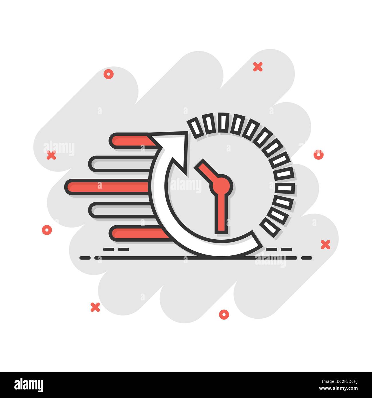 Countdown Clock Icon im Comic-stil. Zeit chronometer Vektor Cartoon ...