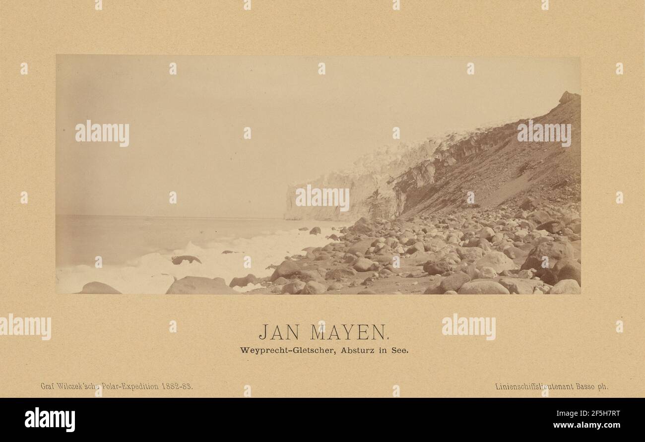 Jan Mayen, Weyprecht-Gletscher, Absturz in See. (Linienschiffs-Leutnant ...