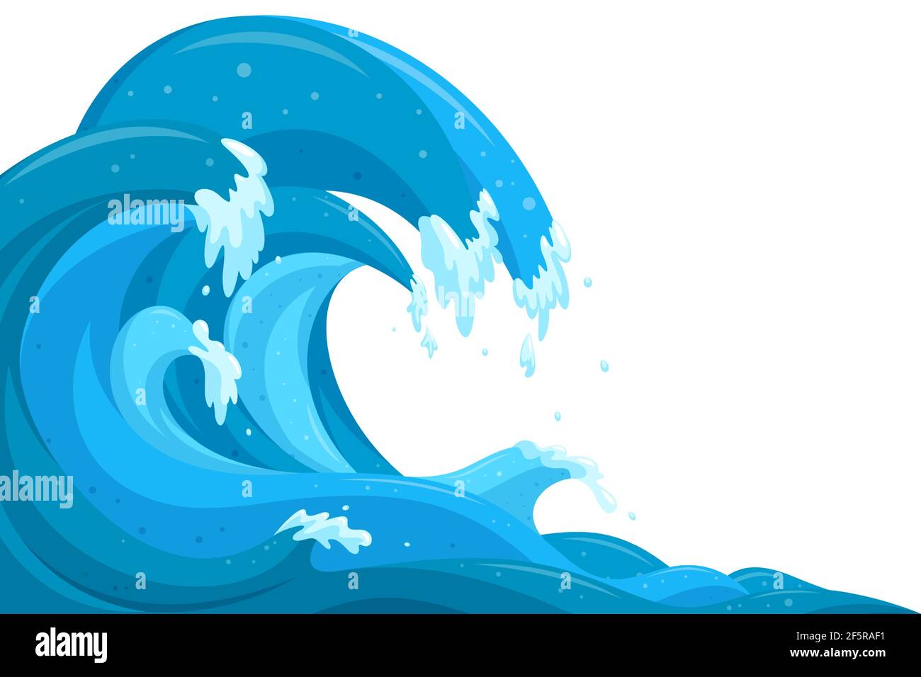 Tsunami Wellen Hintergrund. Hochwasser Wellen im Cartoon-Stil ...