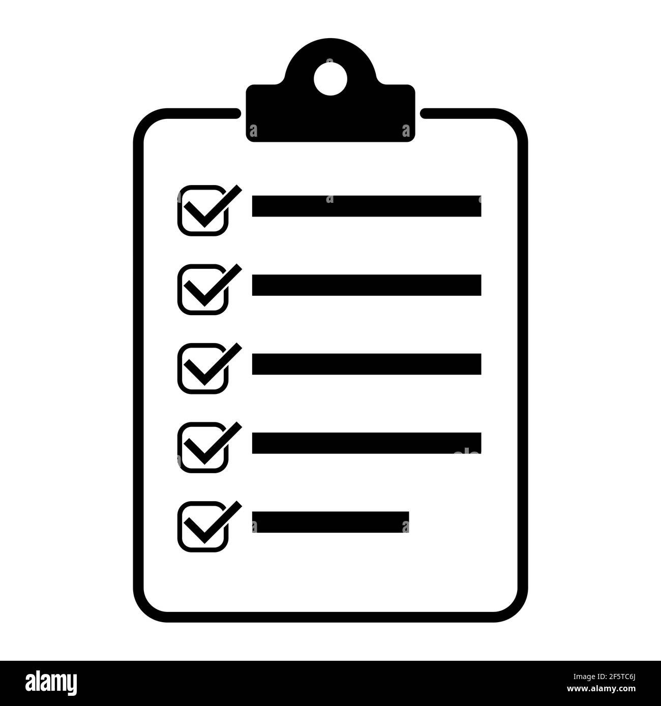 Checkliste , Checkliste flache Web-Symbol auf weißem Hintergrund ...