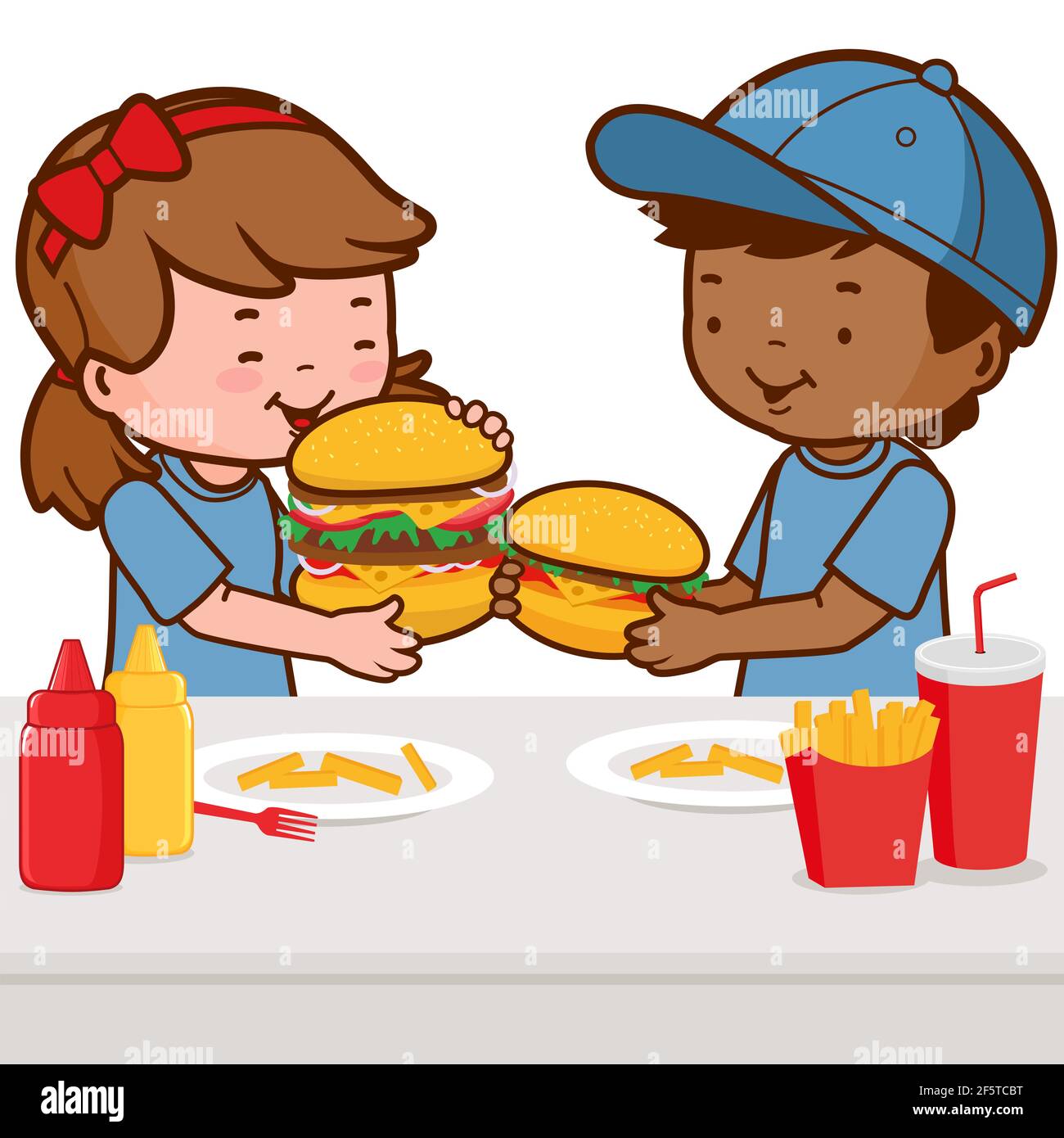 Ein kind isst einen hamburger -Fotos und -Bildmaterial in hoher ...
