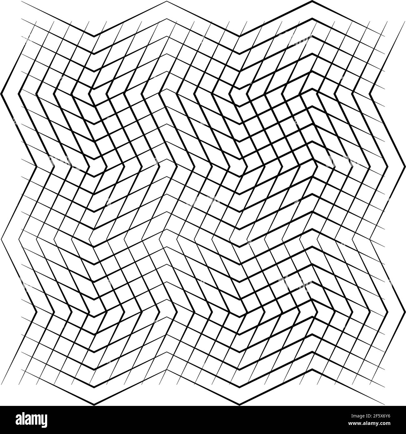Gitter, Netz aus welligen Zick-Zack-Linien. Criss Cross pattern ...