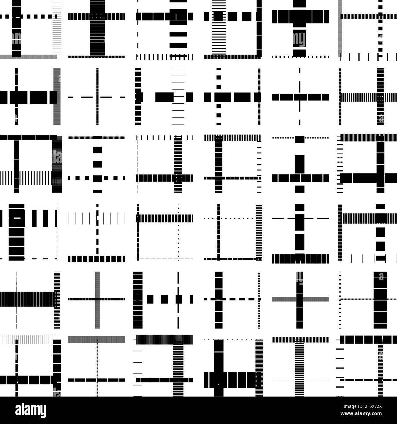 Geometrisches Gitter, Netz aus zufällig gestrichelten Linien. Matrix ...