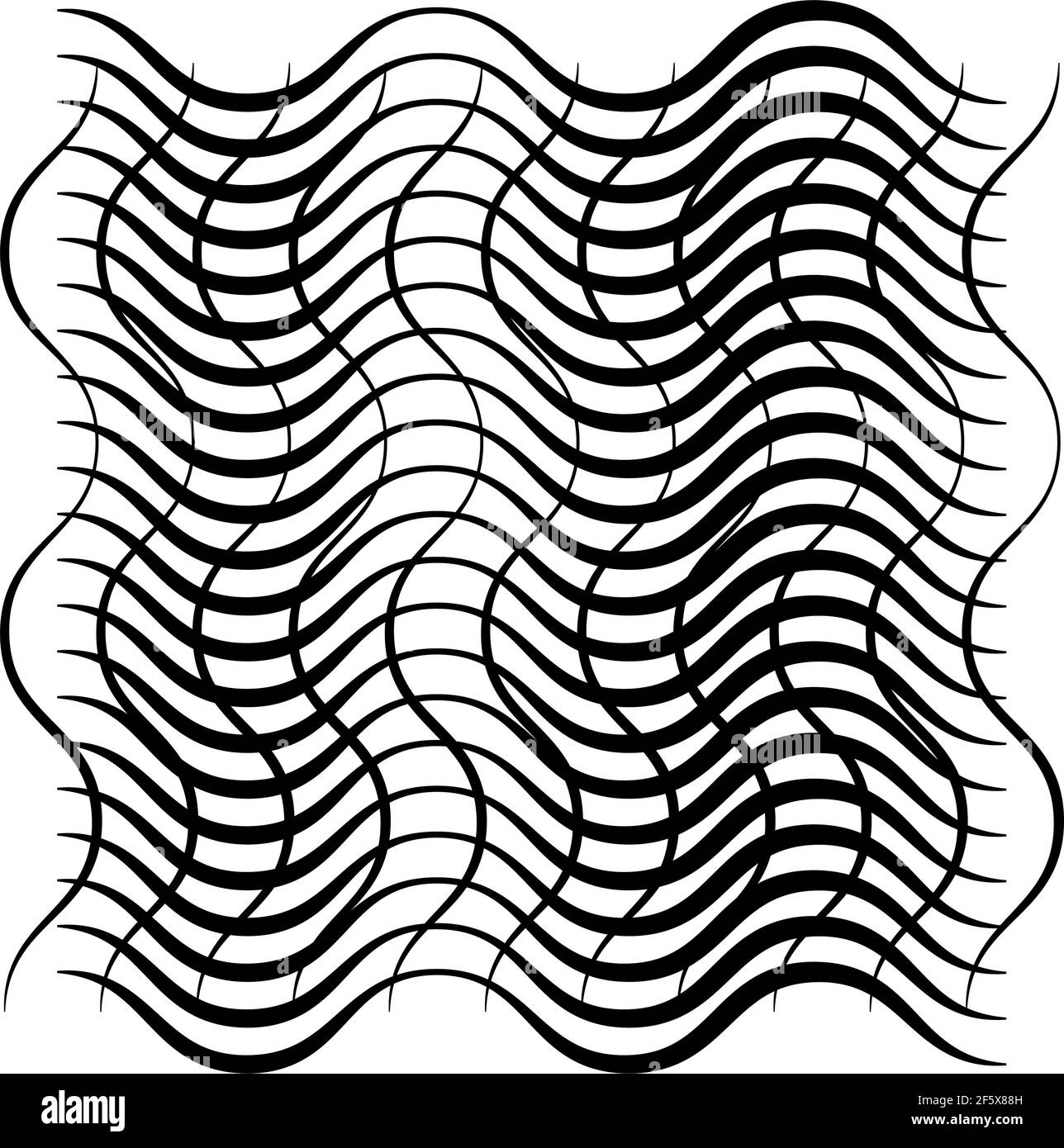 Gitter, Netz aus welligen Zick-Zack-Linien. Criss Cross pattern ...