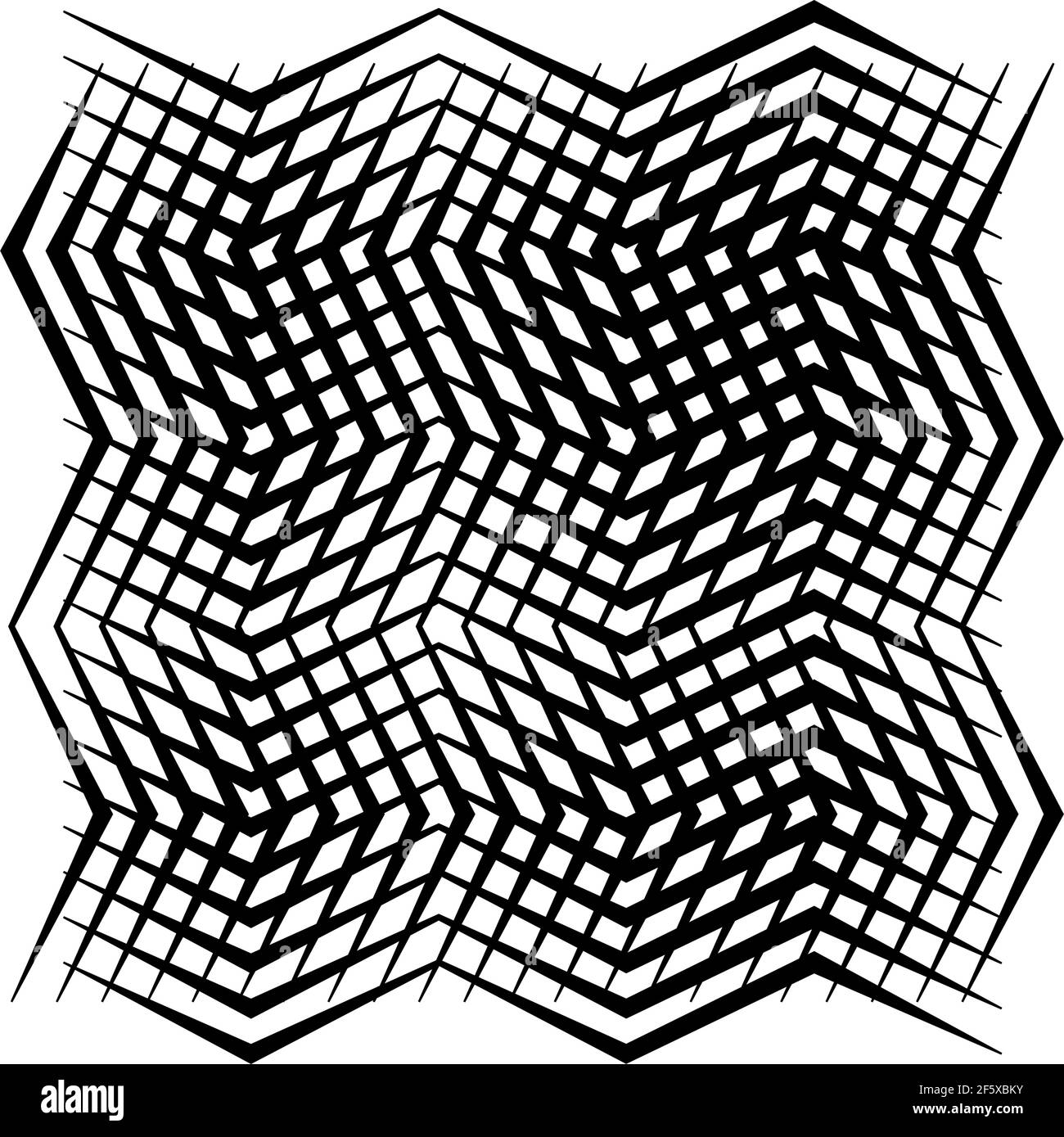 Gitter, Netz aus welligen Zick-Zack-Linien. Criss Cross pattern ...