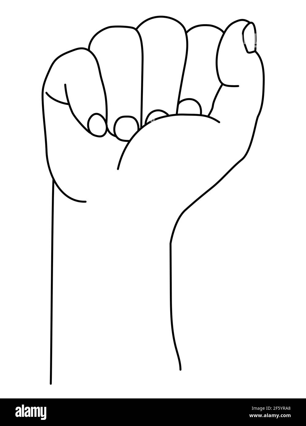 Handbewegung. Faust nach oben oder geballte Faust. Vektorgrafik ...