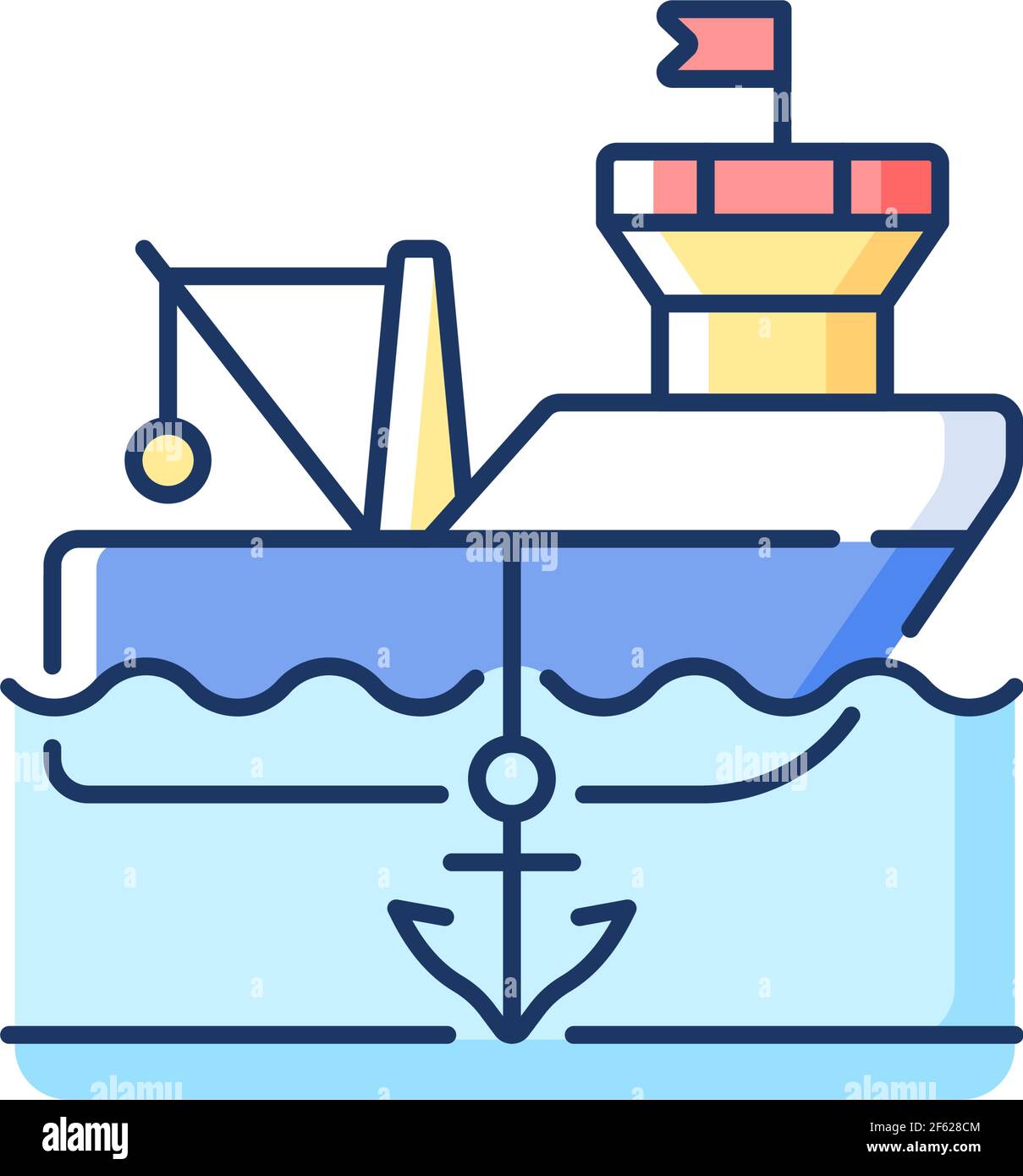 Segelboot verankert Stock-Vektorgrafiken kaufen - Alamy