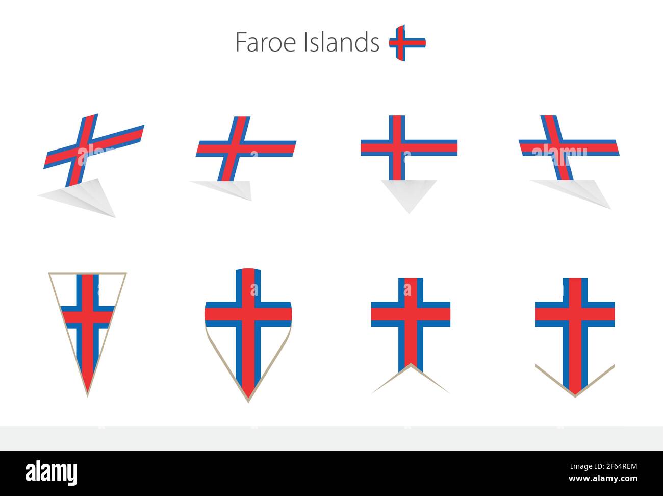 Färöer-Inseln Nationalflaggensammlung, acht Versionen von Färöer-Inseln ...