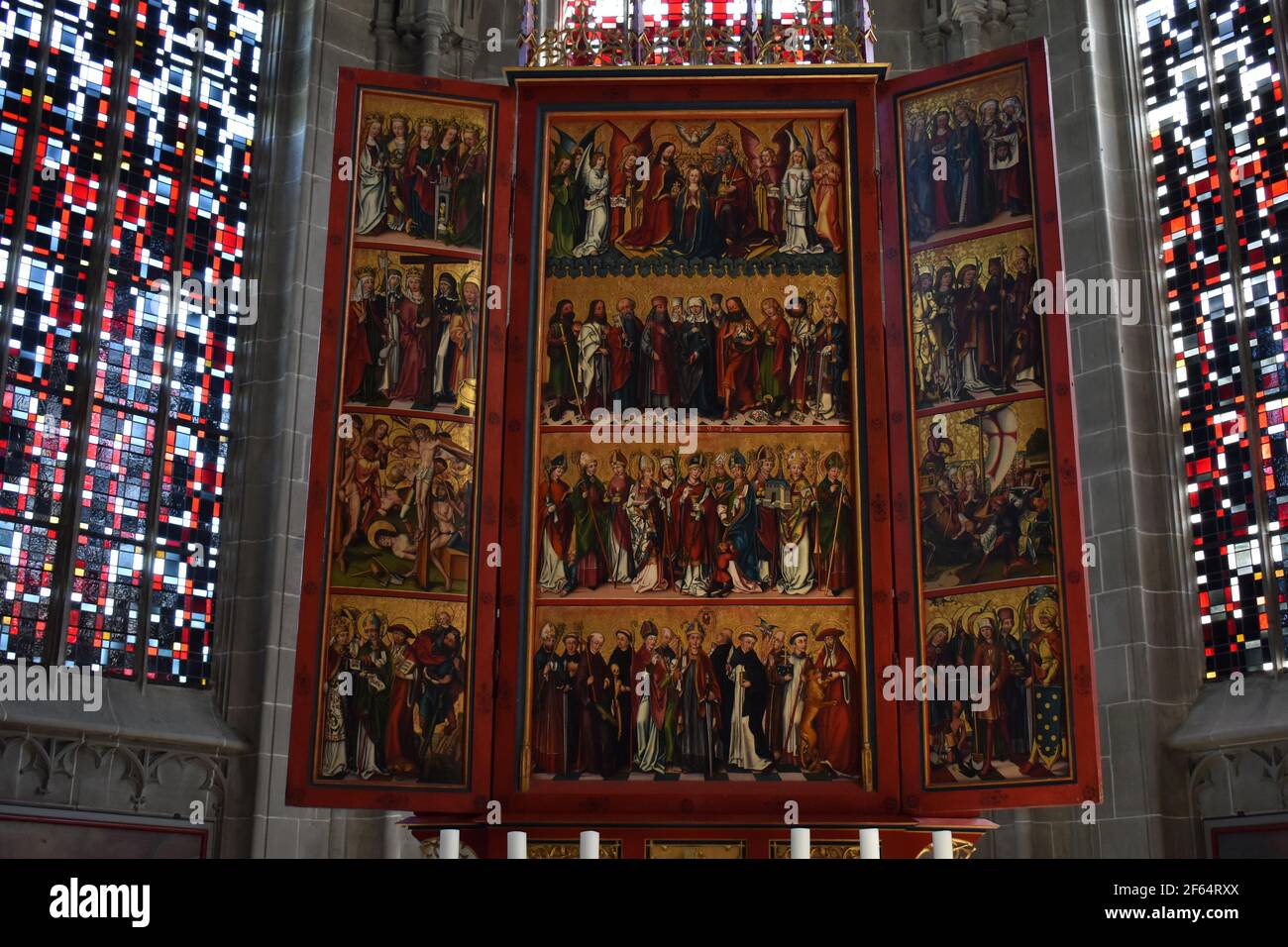 Reichenau-Mittelzell. Münster St. Maria und St. Markus. Gotischer Flügelaltar von Rudolf Stahel ...