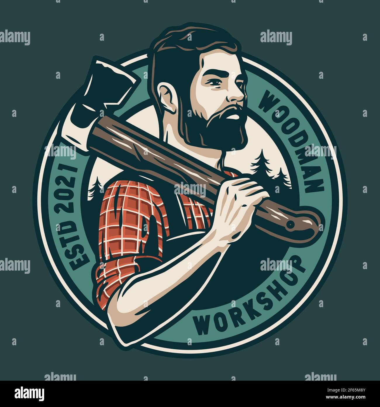 Tischler bart logo Stock-Vektorgrafiken kaufen - Alamy