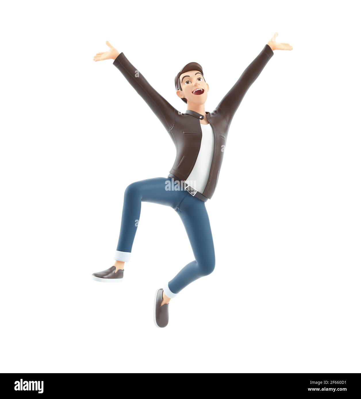 Cartoon illustration man jumping on -Fotos und -Bildmaterial in hoher ...