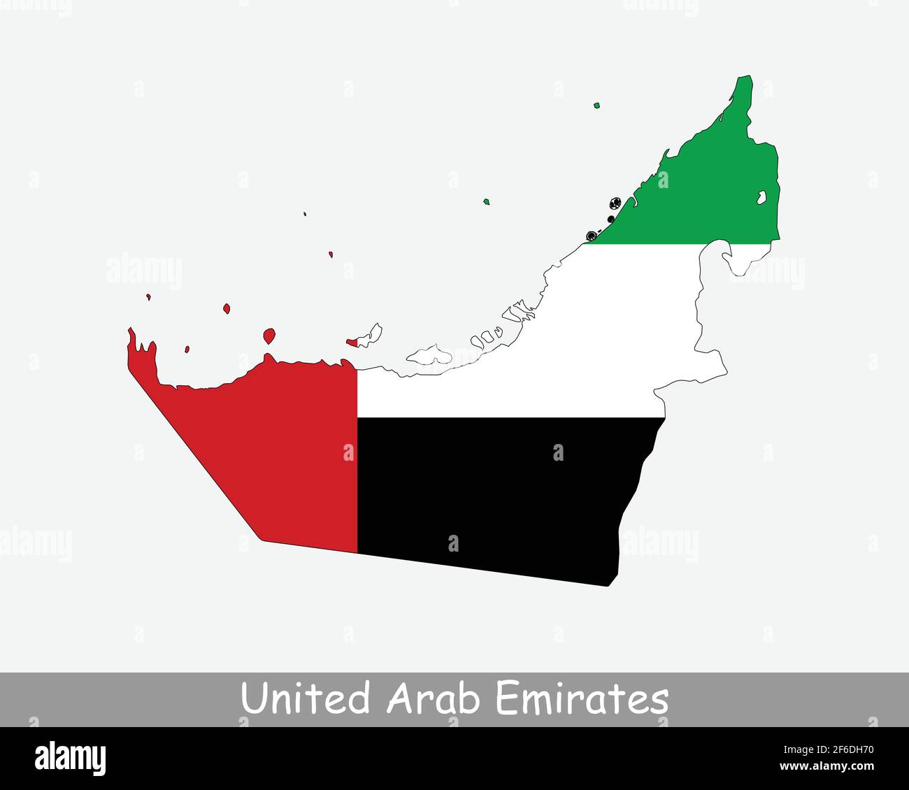 Vereinigte Arabische Emirate Flagge Karte. Karte der VAE mit der ...