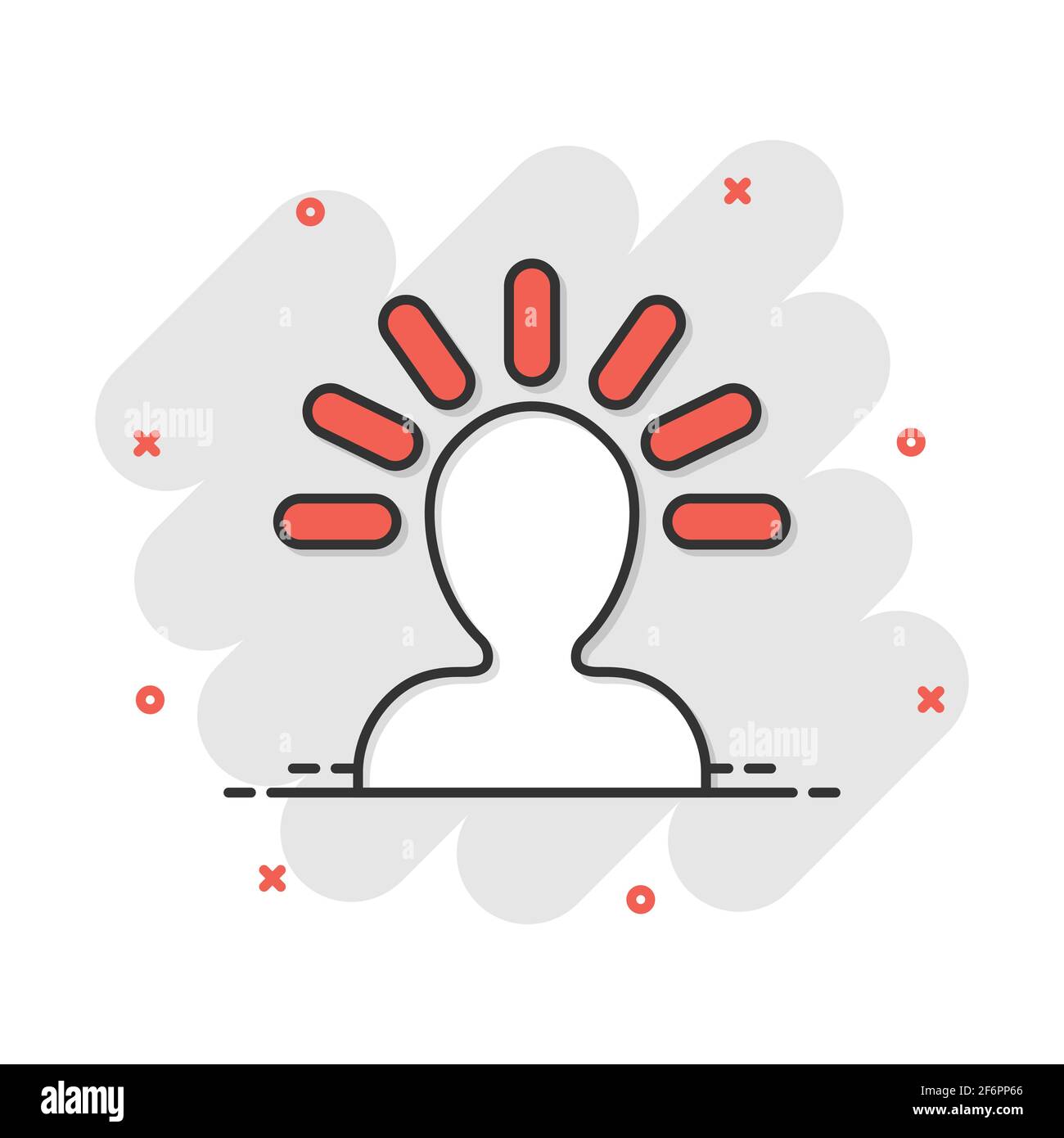 Geist Menschen Symbol im Comic-stil. Menschliche frustration Vektor ...