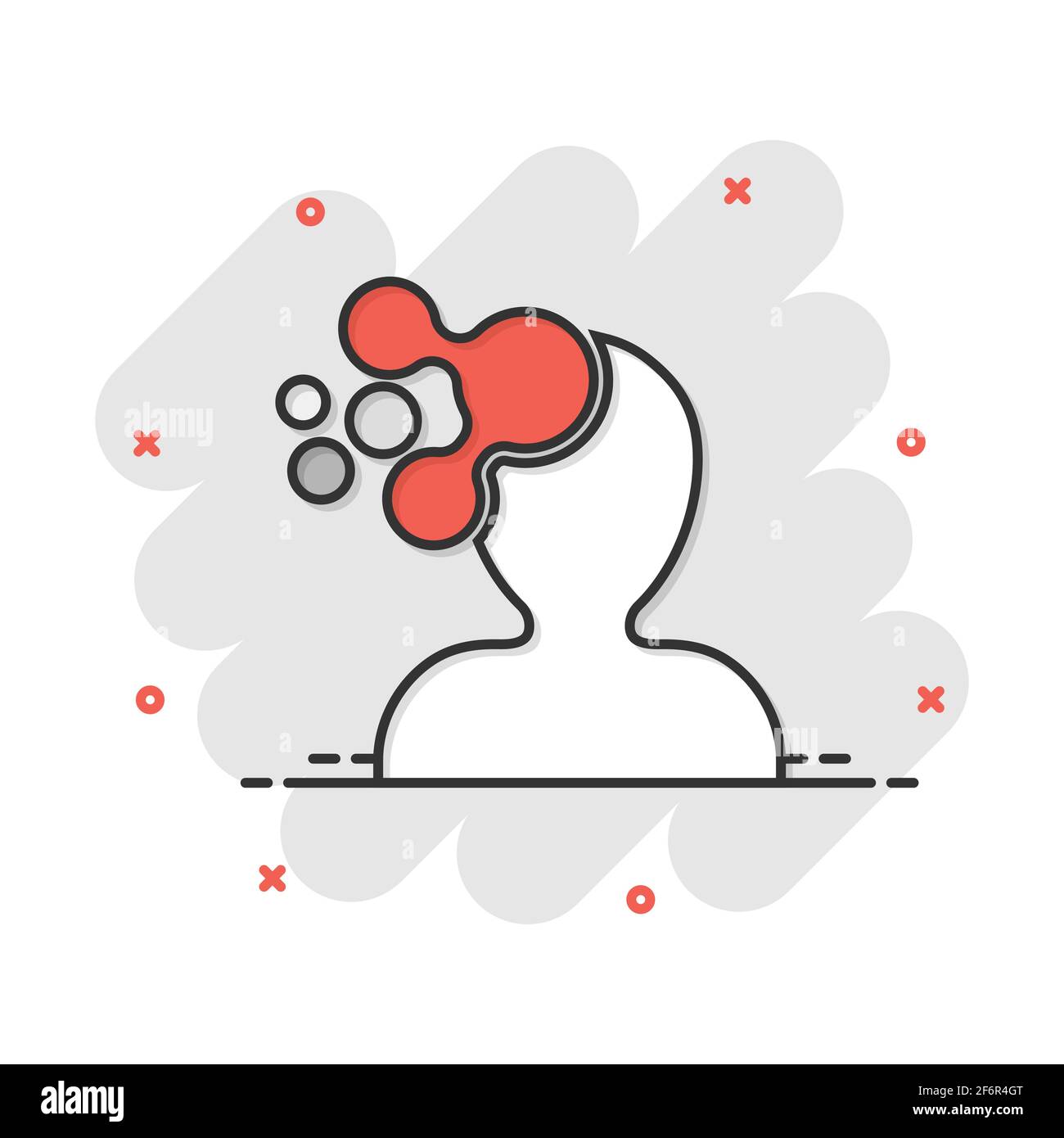 Geist Menschen Symbol Im Comic Stil Menschliche Frustration Vektor