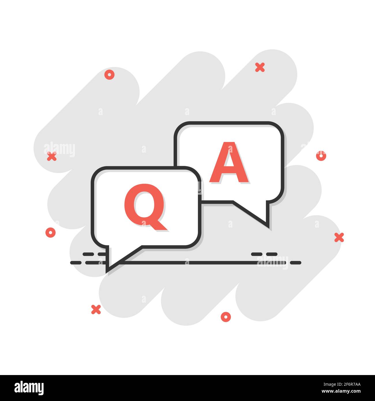 Frage und Antwort Symbol im Comic-stil. Diskussion Sprechblase vektor ...
