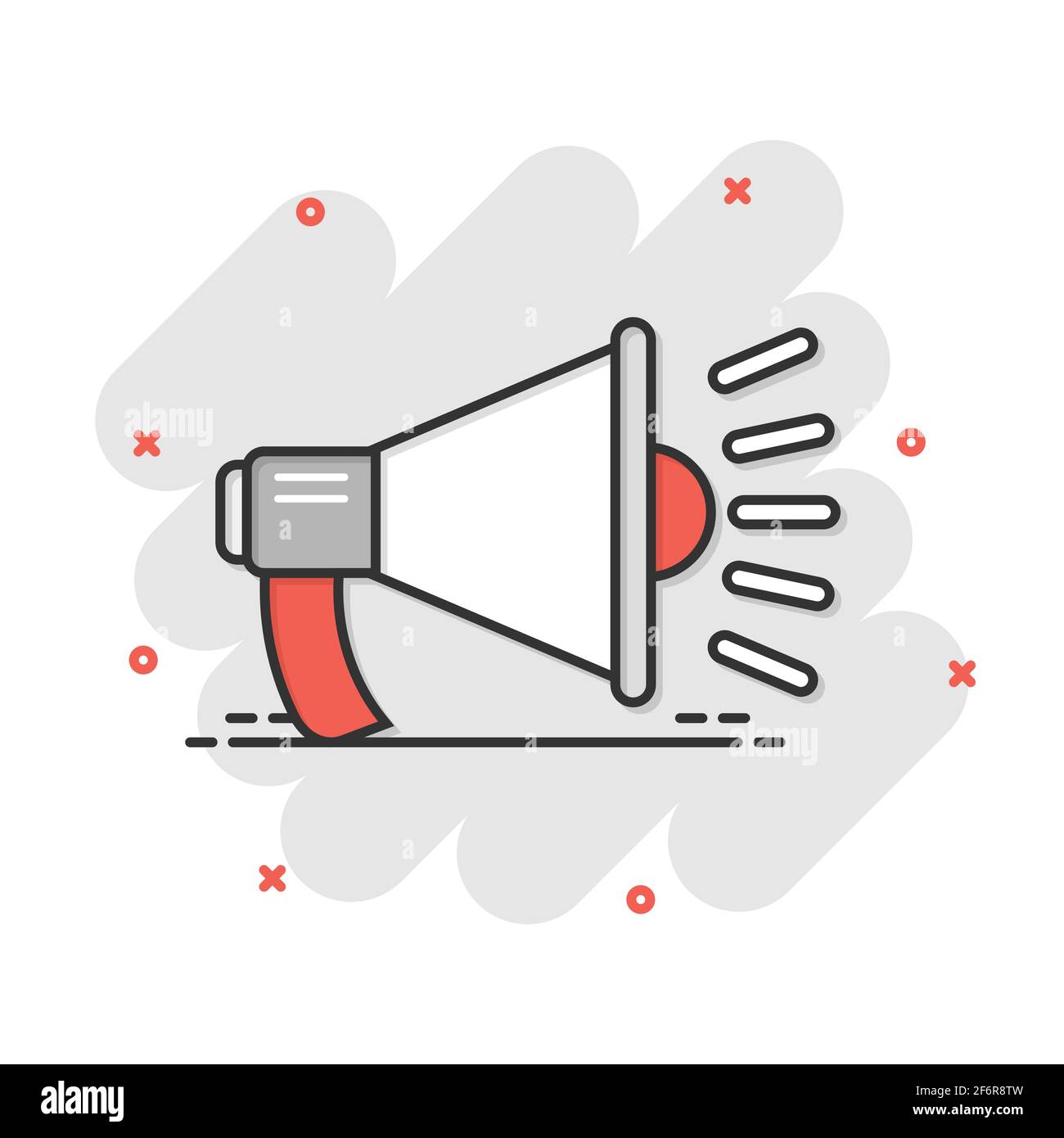 Megaphon Lautsprechersymbol im Comic-stil. Megaphon audio Ankündigung ...