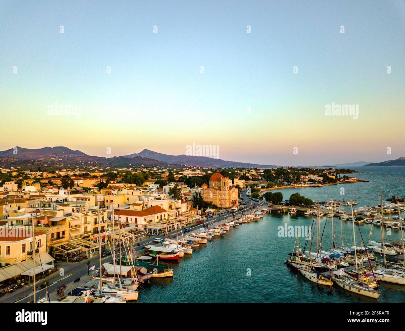 Luftaufnahme der griechischen Insel Egina Stockfotografie - Alamy
