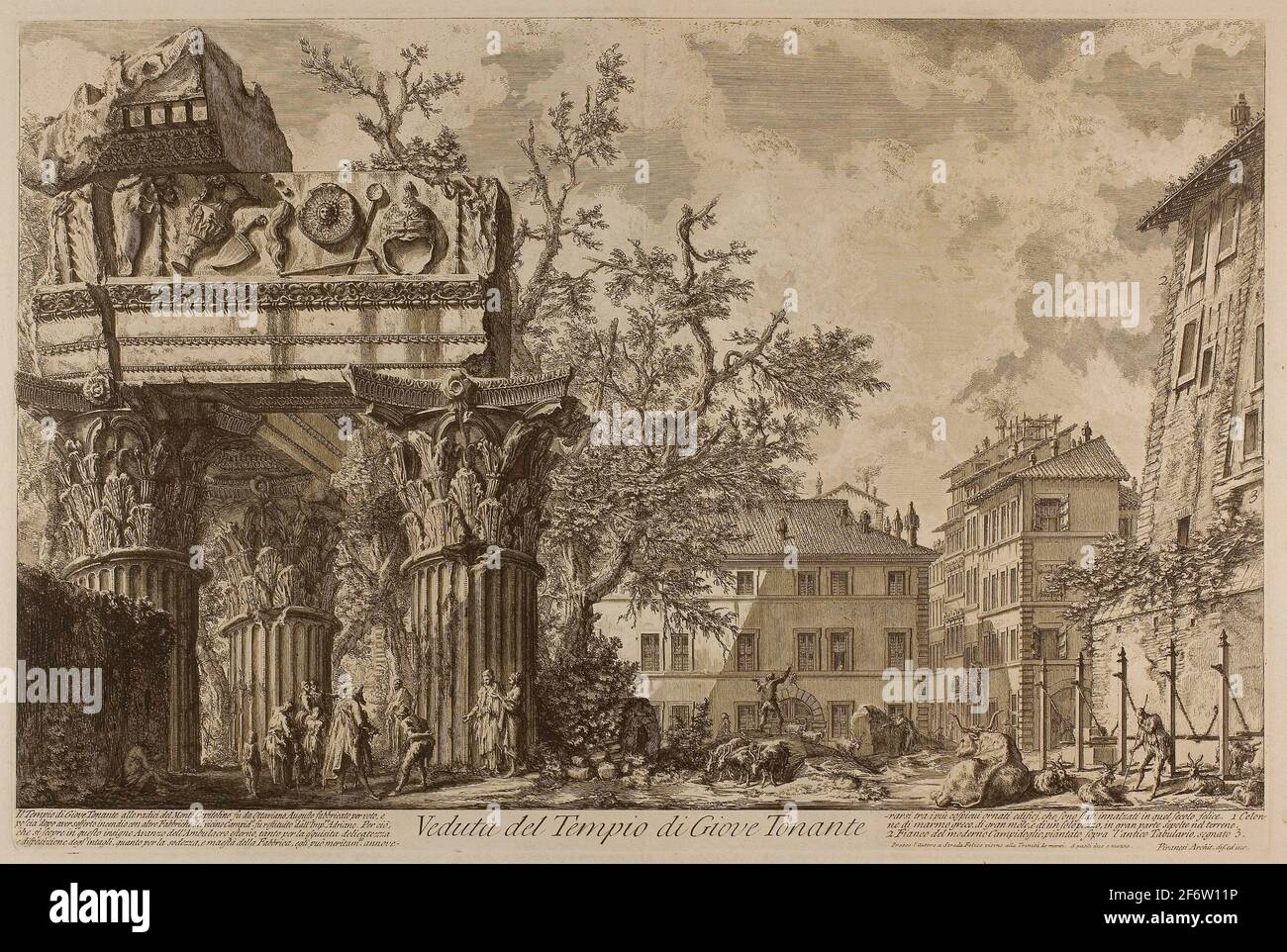 Autor: Giovanni Battista Piranesi. Ansicht des Jupitertempels Tonans ...