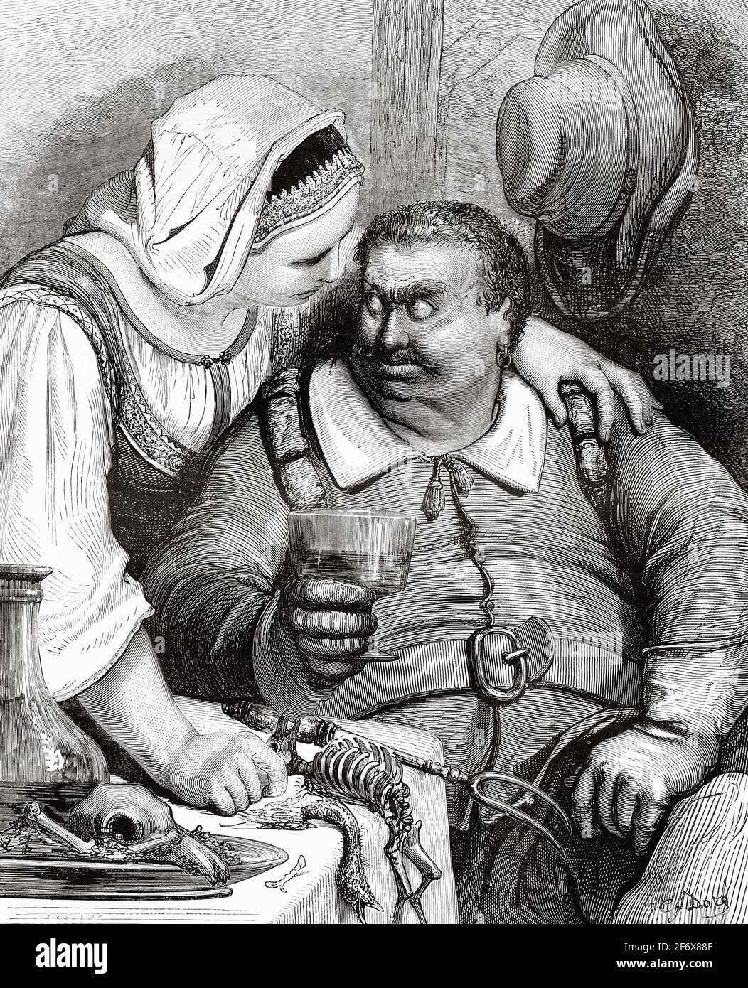 Der Oger und seine Frau. Die Tom Thumb Fairy Tale von Charles Perrault ...