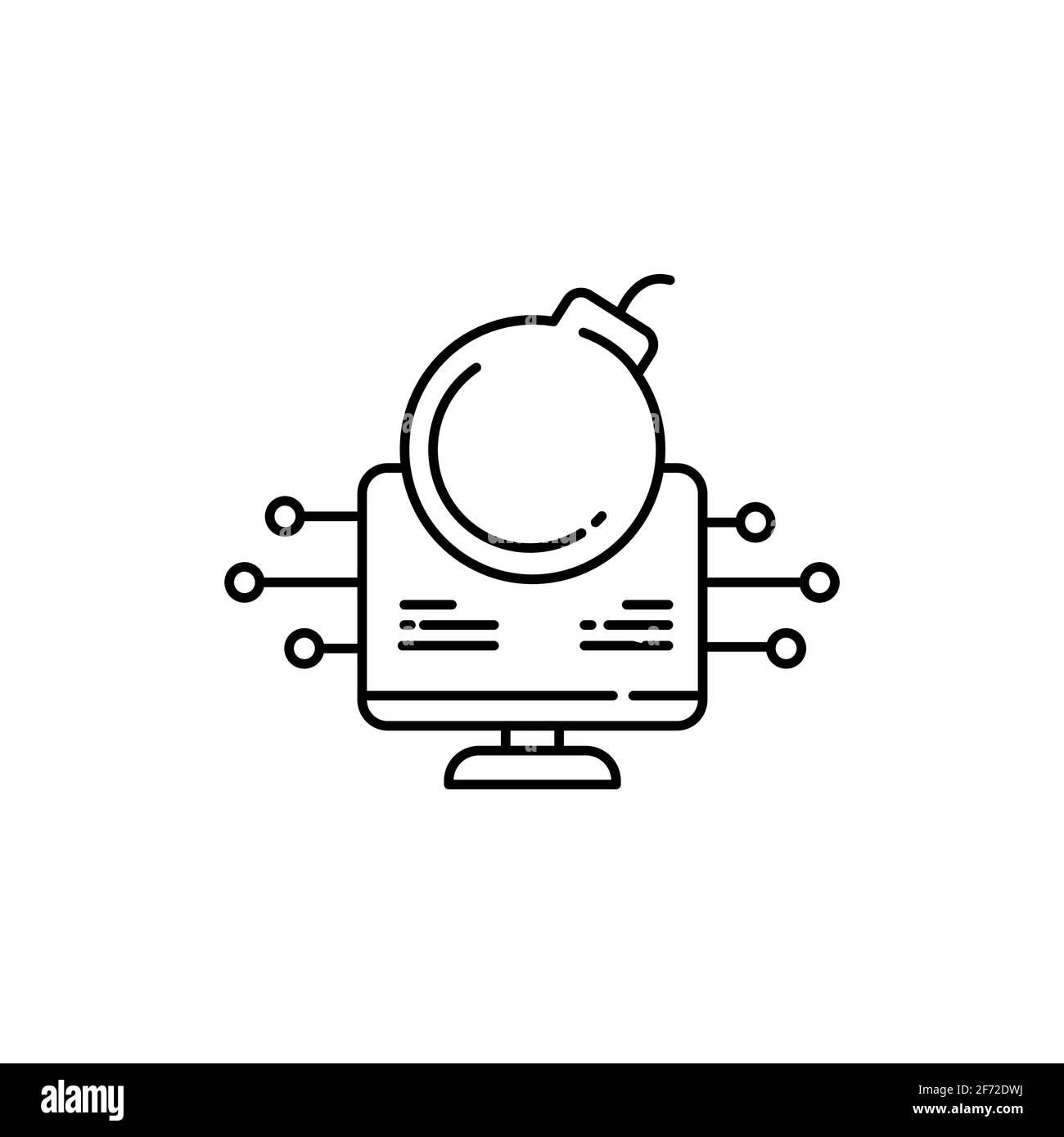 Symbol für die farbige Linie der elektronischen Bedrohung. Piktogramm ...