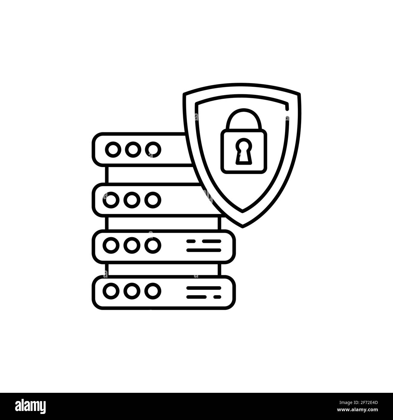 Symbol für die farbige Linie des Datenschutzes. Piktogramm für Webseite ...