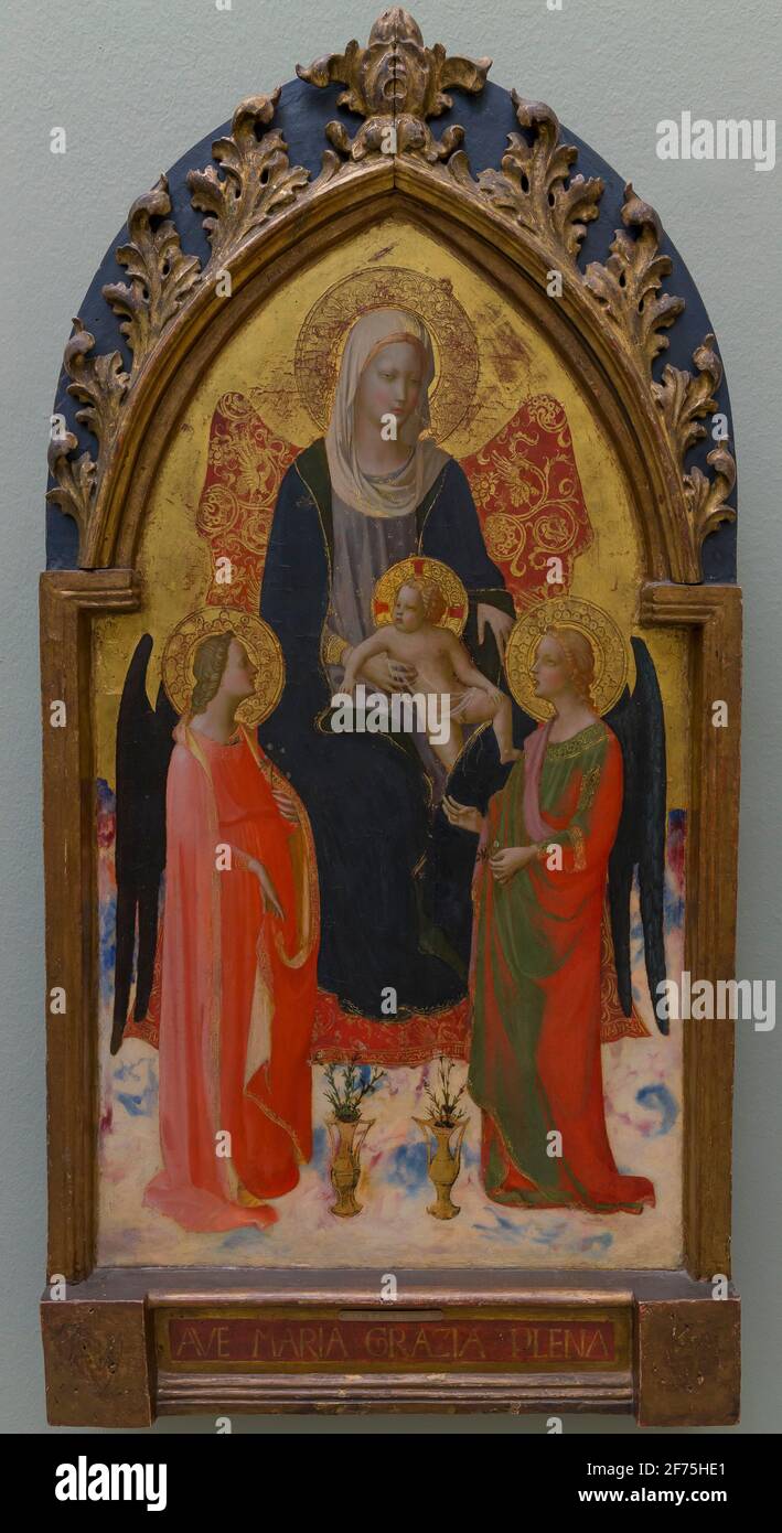 Madonna mit Kind und zwei Engel, von Fra Angelico, circa 1420, Boijmans van Beuningen Museum ...