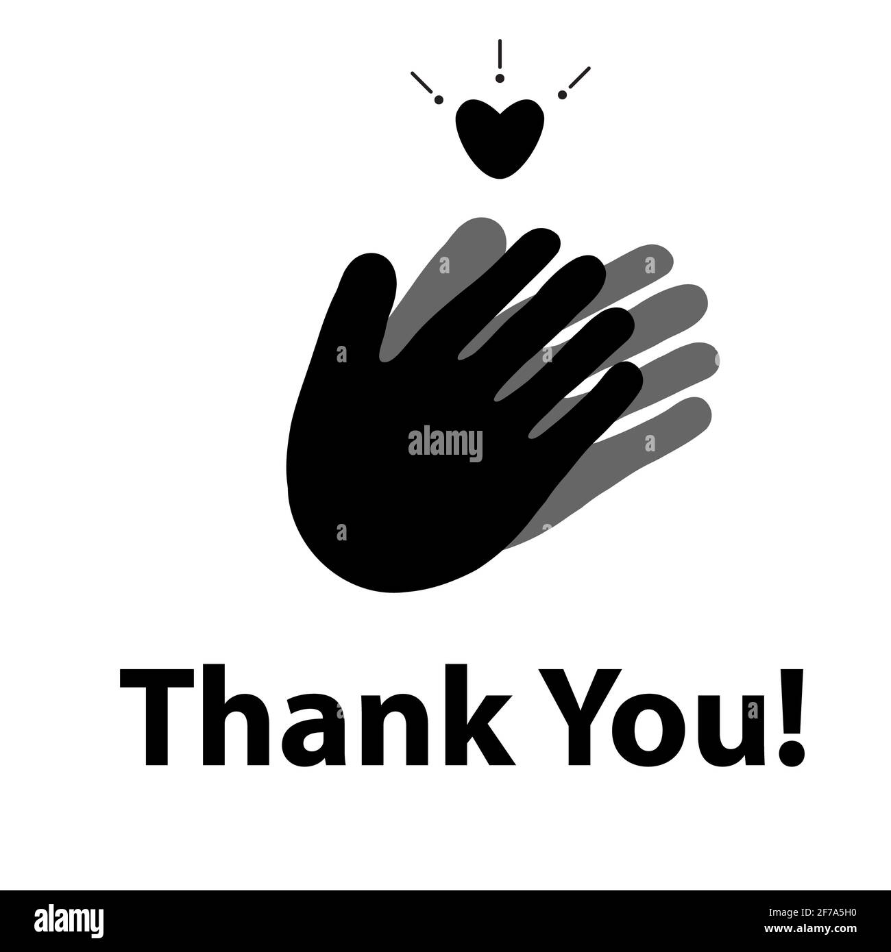 Vielen Dank mit Applaus-Symbol und Herz. Vielen Dank für Ihr ...