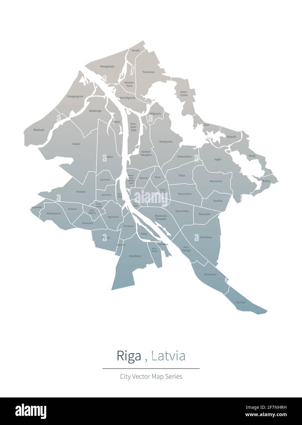 Riga Karte. vektor-Karte der wichtigsten Stadt in Lettland Stock ...