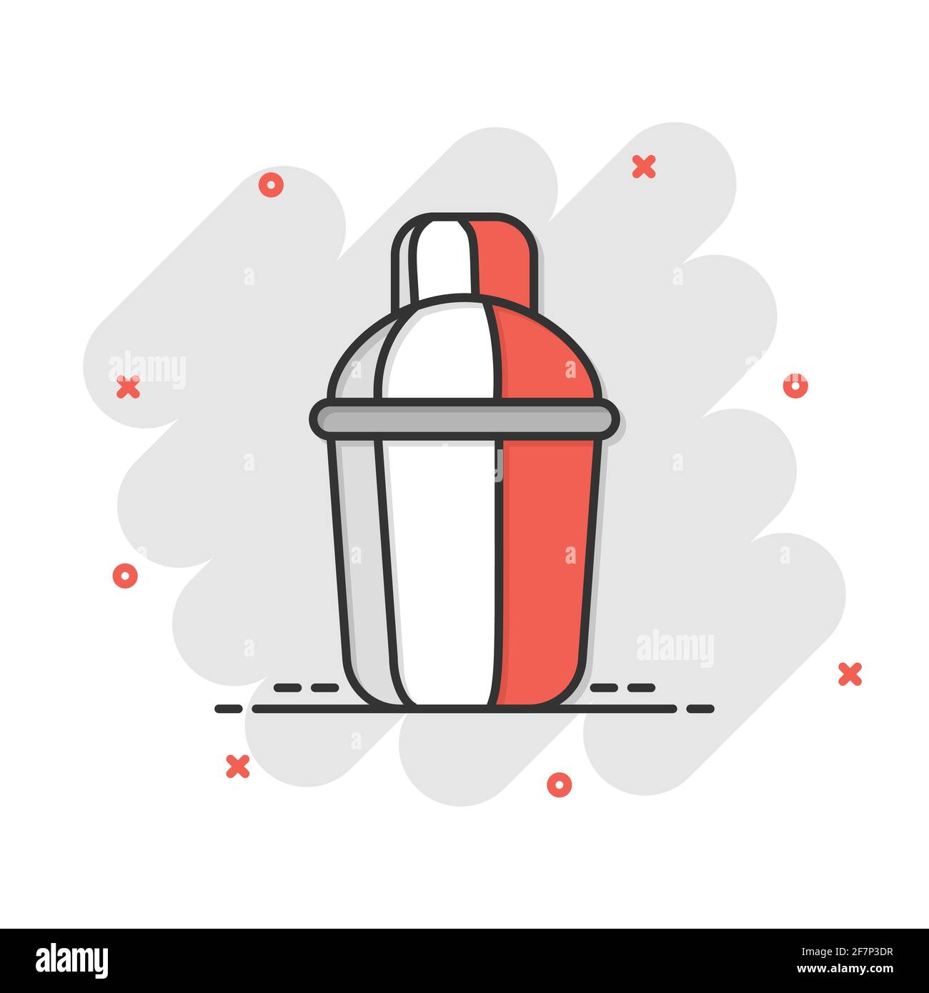 Shaker Symbol im Comic-stil. Sport bottle Vektor Cartoon Illustration ...