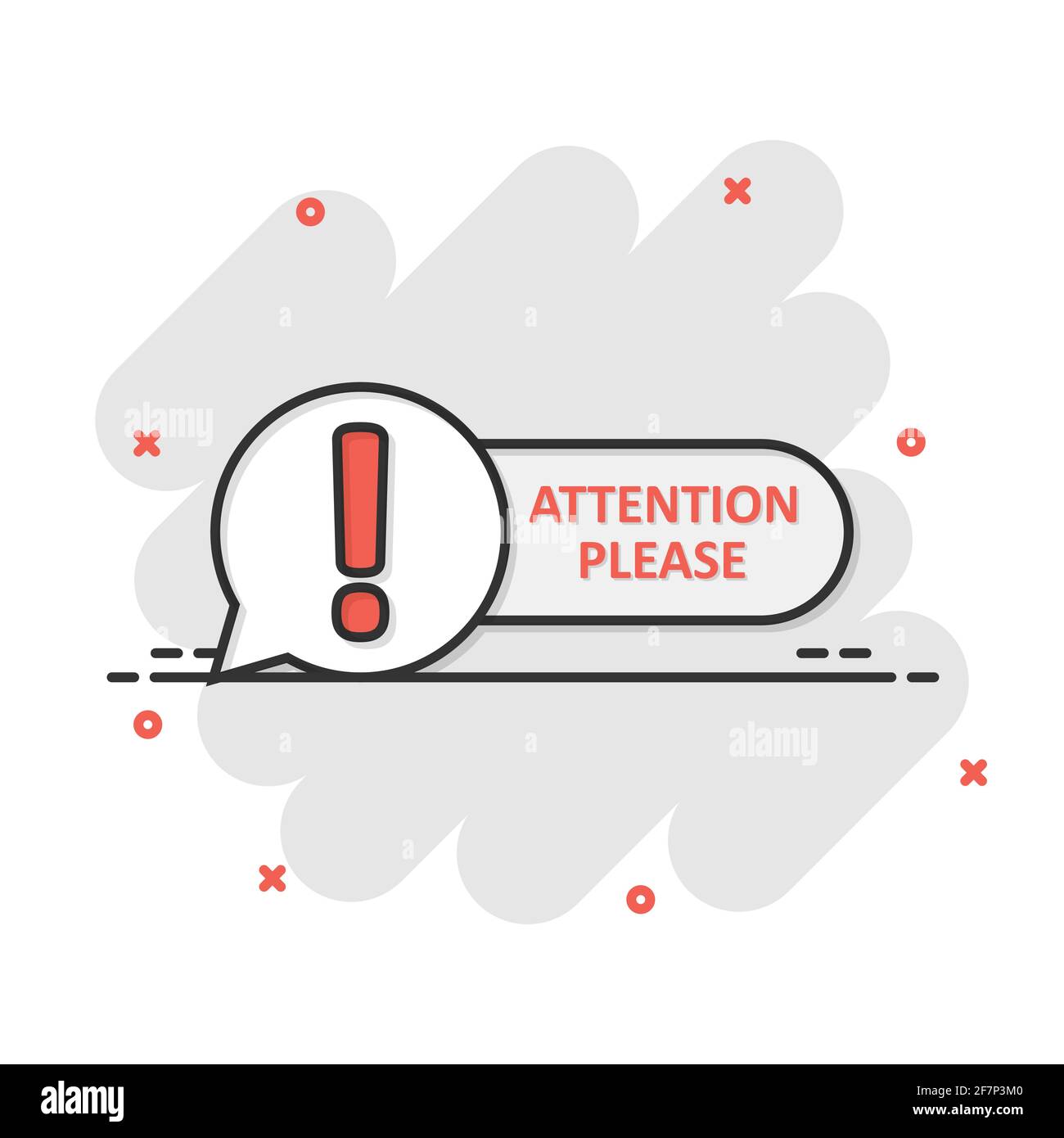 Achtung Bitte melden Symbol im Comic-stil. Information Warnung vektor ...