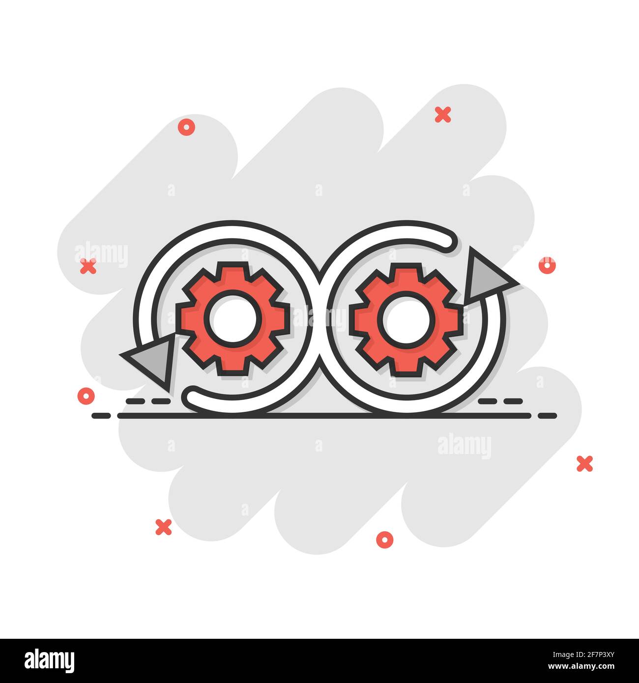 Entwicklung Symbol im Comic-stil. Devops vektor Cartoon Illustration ...