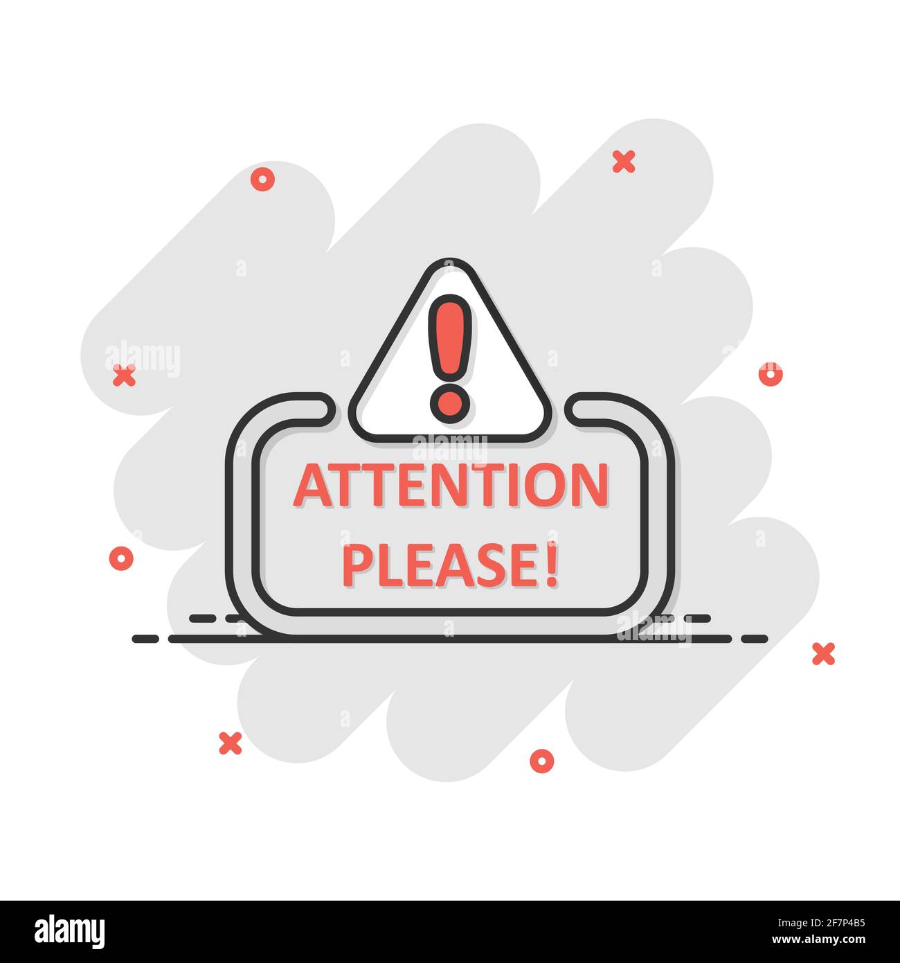 Achtung Bitte melden Symbol im Comic-stil. Information Warnung vektor ...