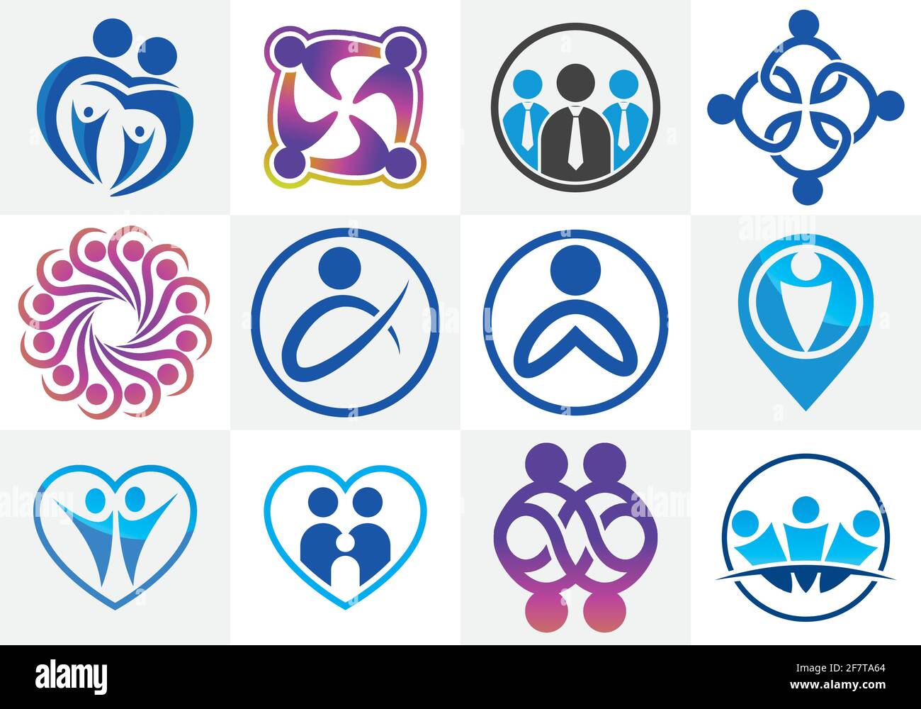 Kooperation Abstraktes Vektorzeichen, Symbol oder Logo-Vorlage ...
