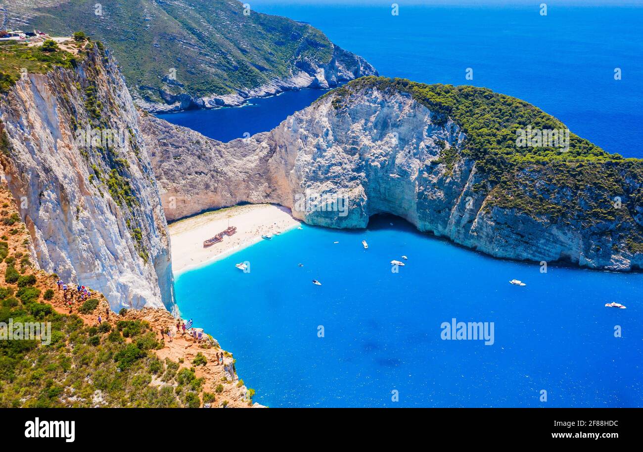 Zakynthos, Griechenland. Navagio Strand mit Schiffswrack auf der Insel Zakynthos Stockfotografie ...